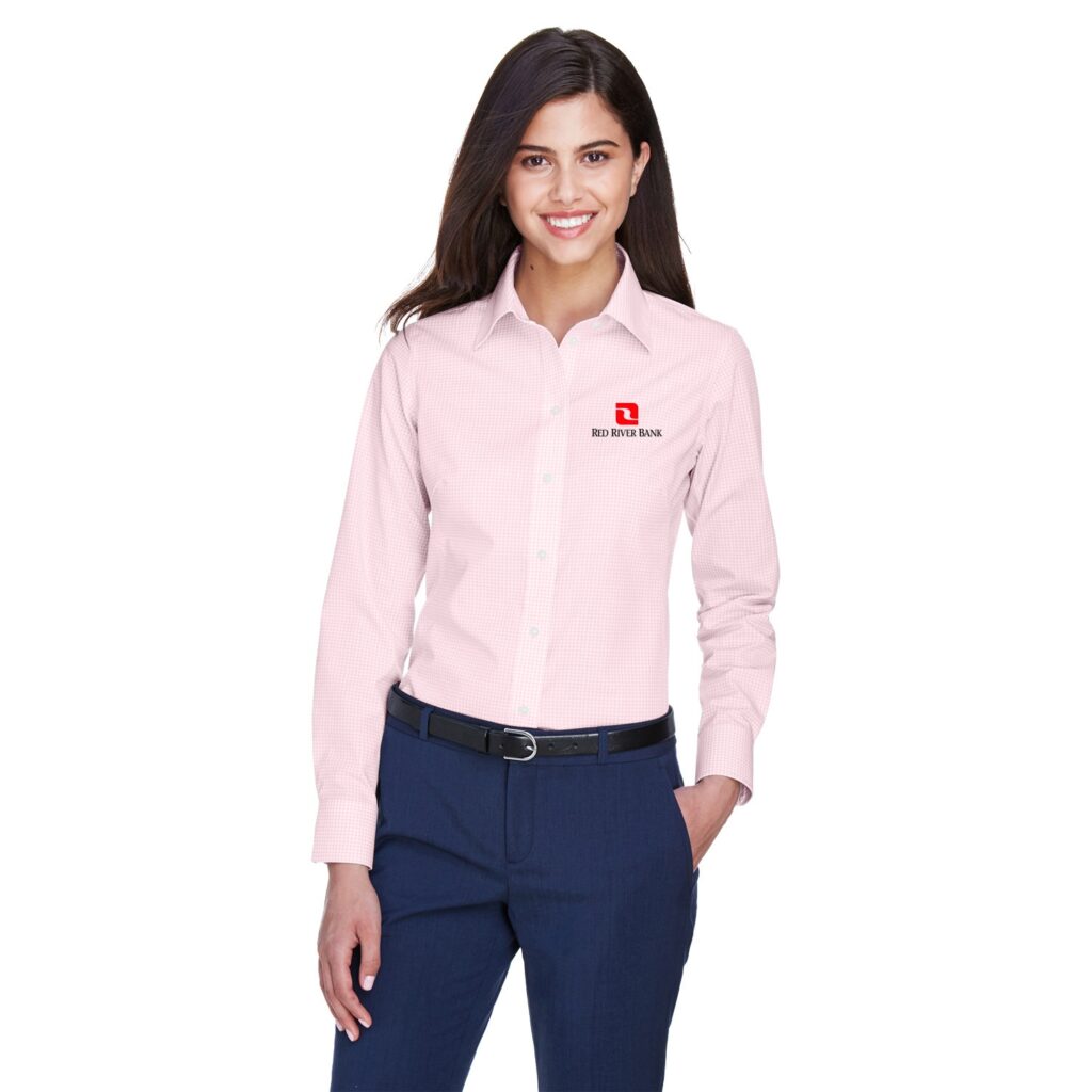 RRB/ Ladies Gingham Check Shirt – Red River Bank Uniform Store