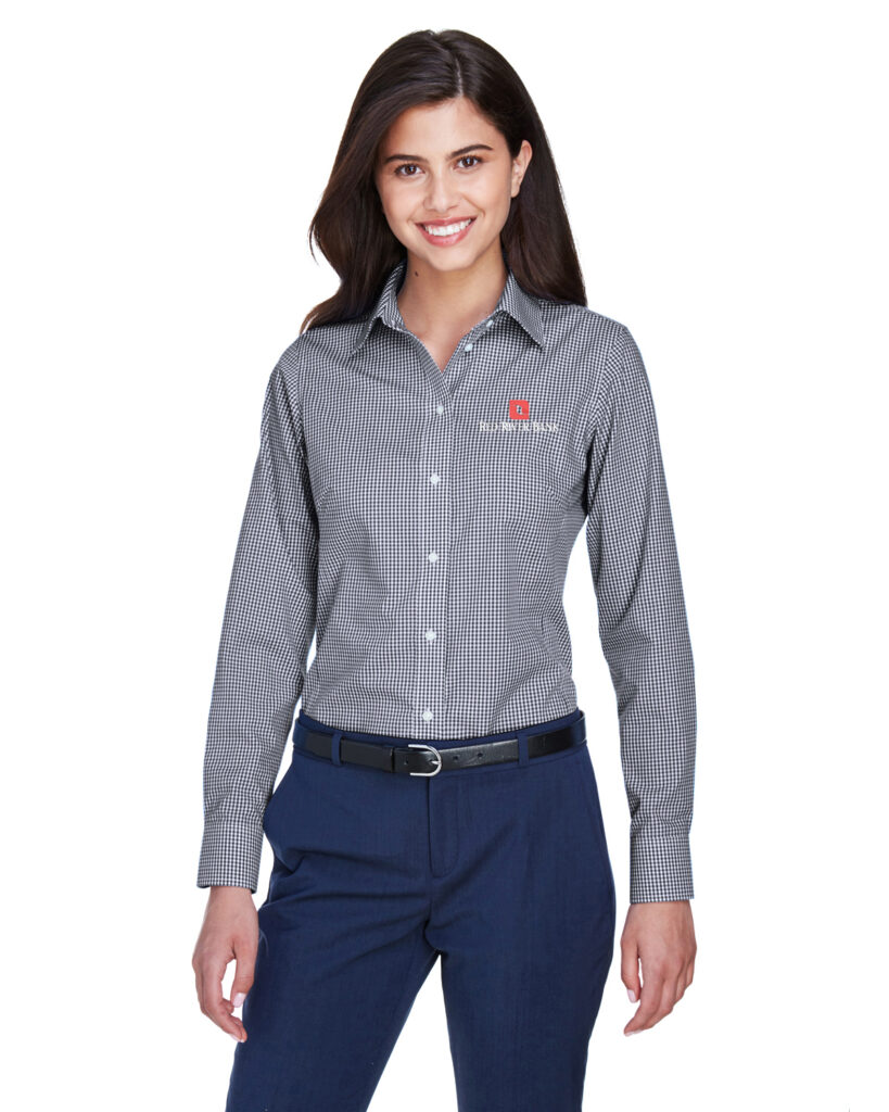 RRB/ Ladies Gingham Check Shirt – Red River Bank Uniform Store